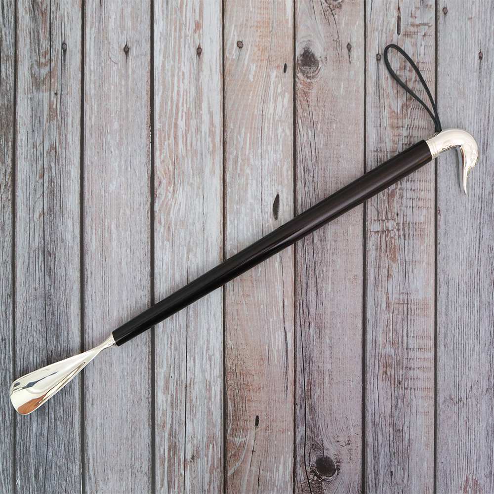 SILVER SOLID BRASS And WOOD SHOE HORN GOOSE HEAD 23.6" » Walking Canes ...
