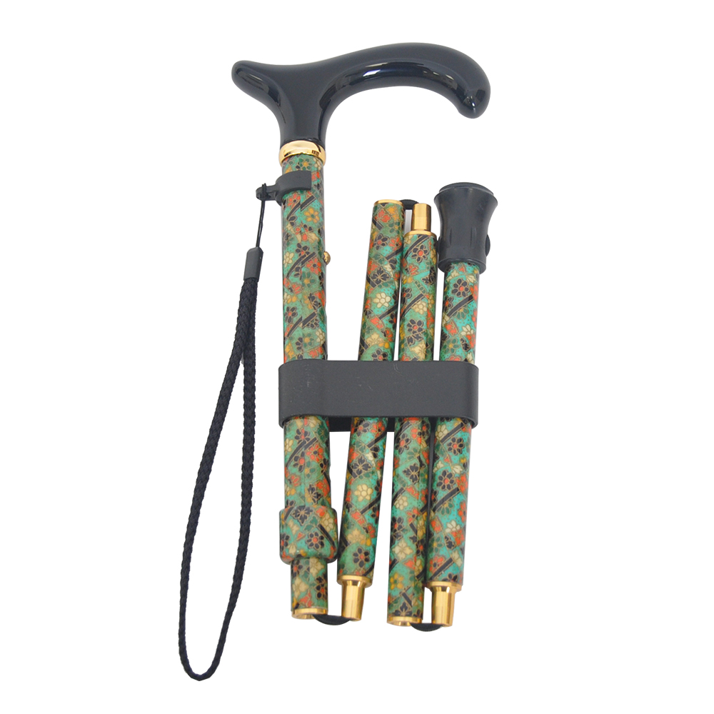 Best Fabric Texture Patterns Green Floral Adjustable Folding Walking ...