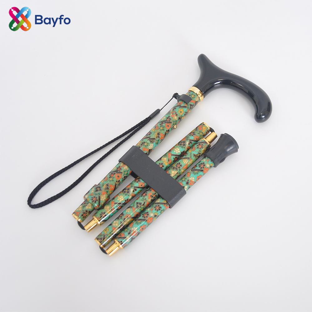 Best Fabric Texture Patterns Green Floral Adjustable Folding Walking ...