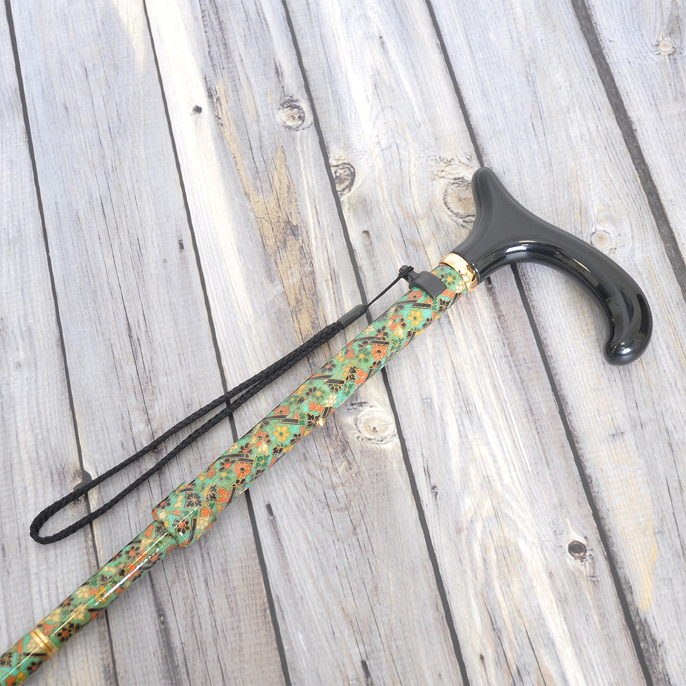 Best Fabric Texture Patterns Green Floral Adjustable Folding Walking ...