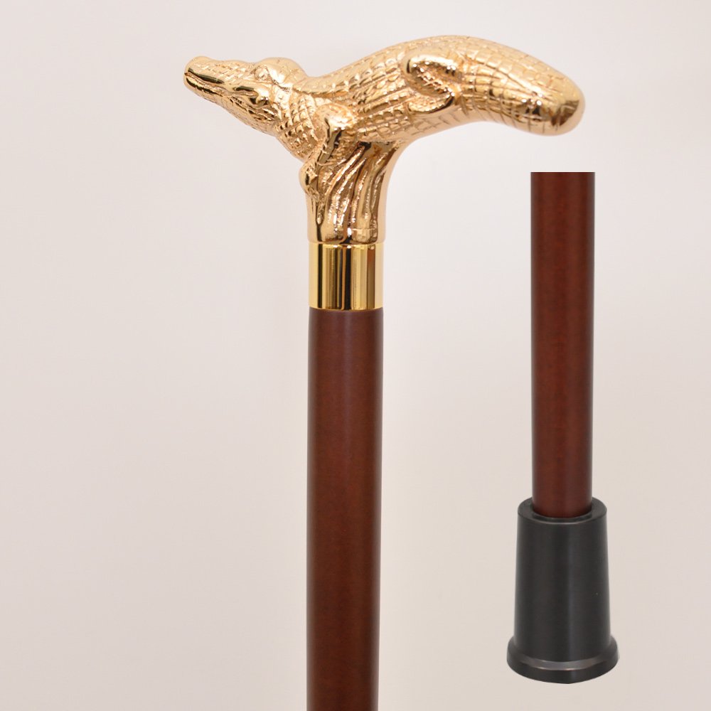 Gold Brass Alligator Walking Cane » Taiwan Walking Stick Manufacturer