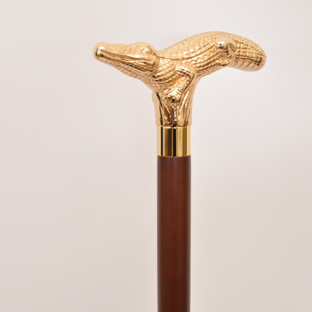 Gold Brass Alligator Walking Cane » Taiwan Walking Stick Manufacturer
