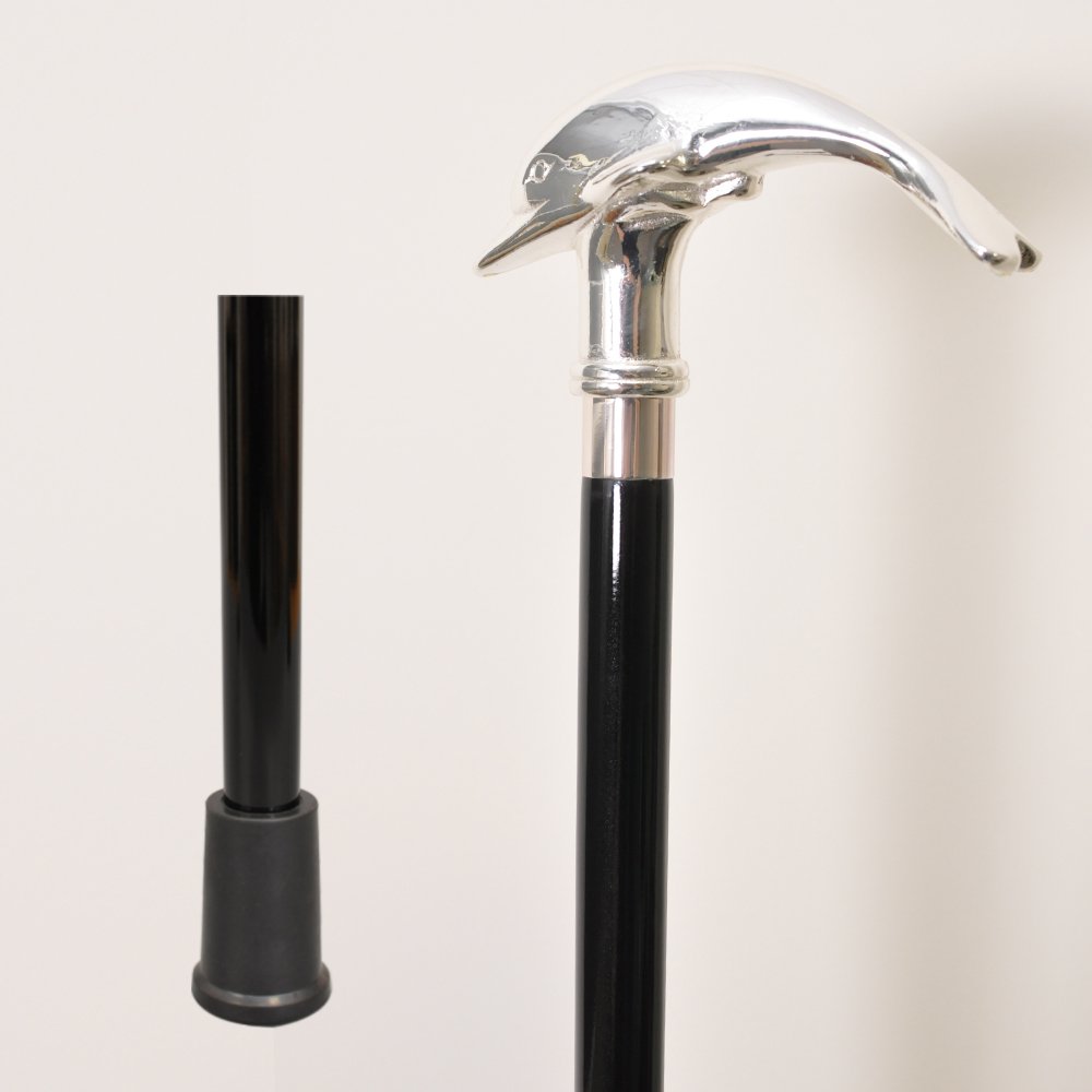 Silver Brass Dolphin Handle Walking Cane » Taiwan Supplier